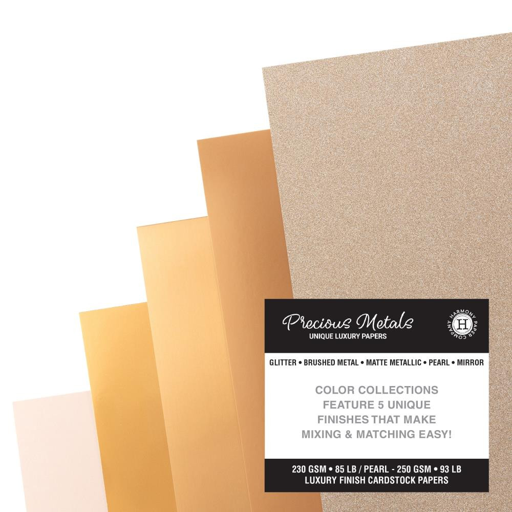 HARMONY PAPER COMPANY Precious Metals 8.5x11 Cardstock: Rose Gold ...