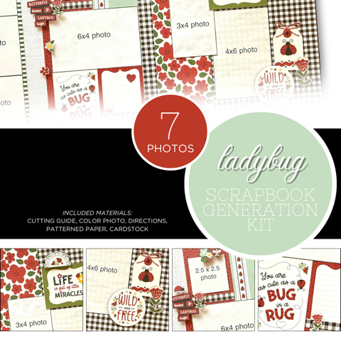 SCRAPBOOK GENERATION 1 Layout Kit: Ladybug - Scrapbook Generation