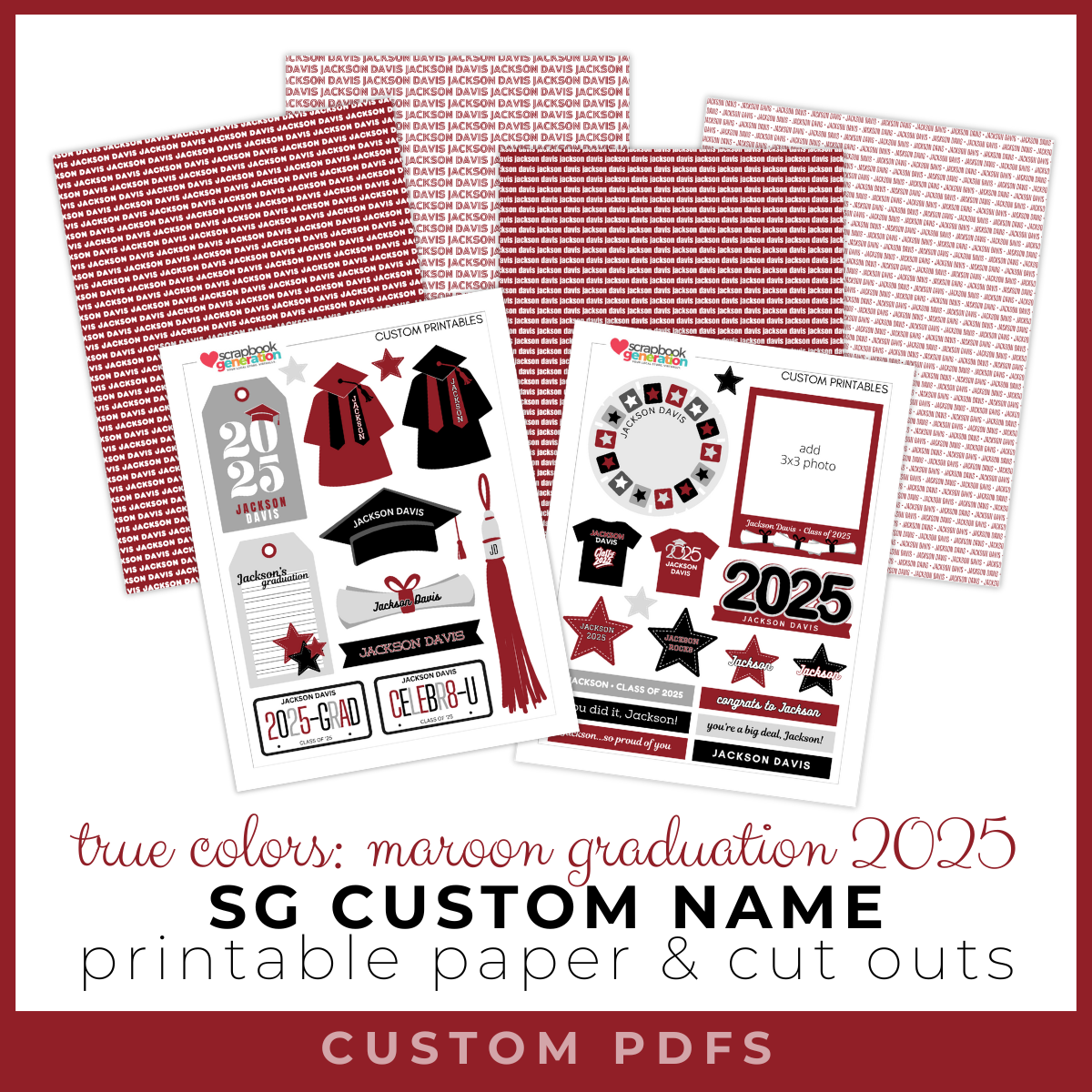 DIGITAL DOWNLOAD: Printables by Debbie - True Colors 2025 Graduation 8 ...