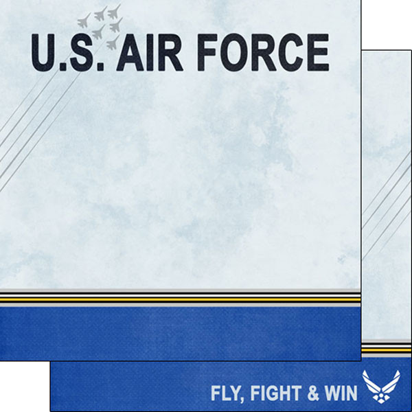 SCRAPBOOK CUSTOMS 12x12 Military Themed Paper: US Air Force Border ...