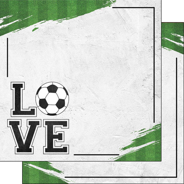 SCRAPBOOK CUSTOMS 12x12 Sports Themed Paper: Soccer Love - Scrapbook ...