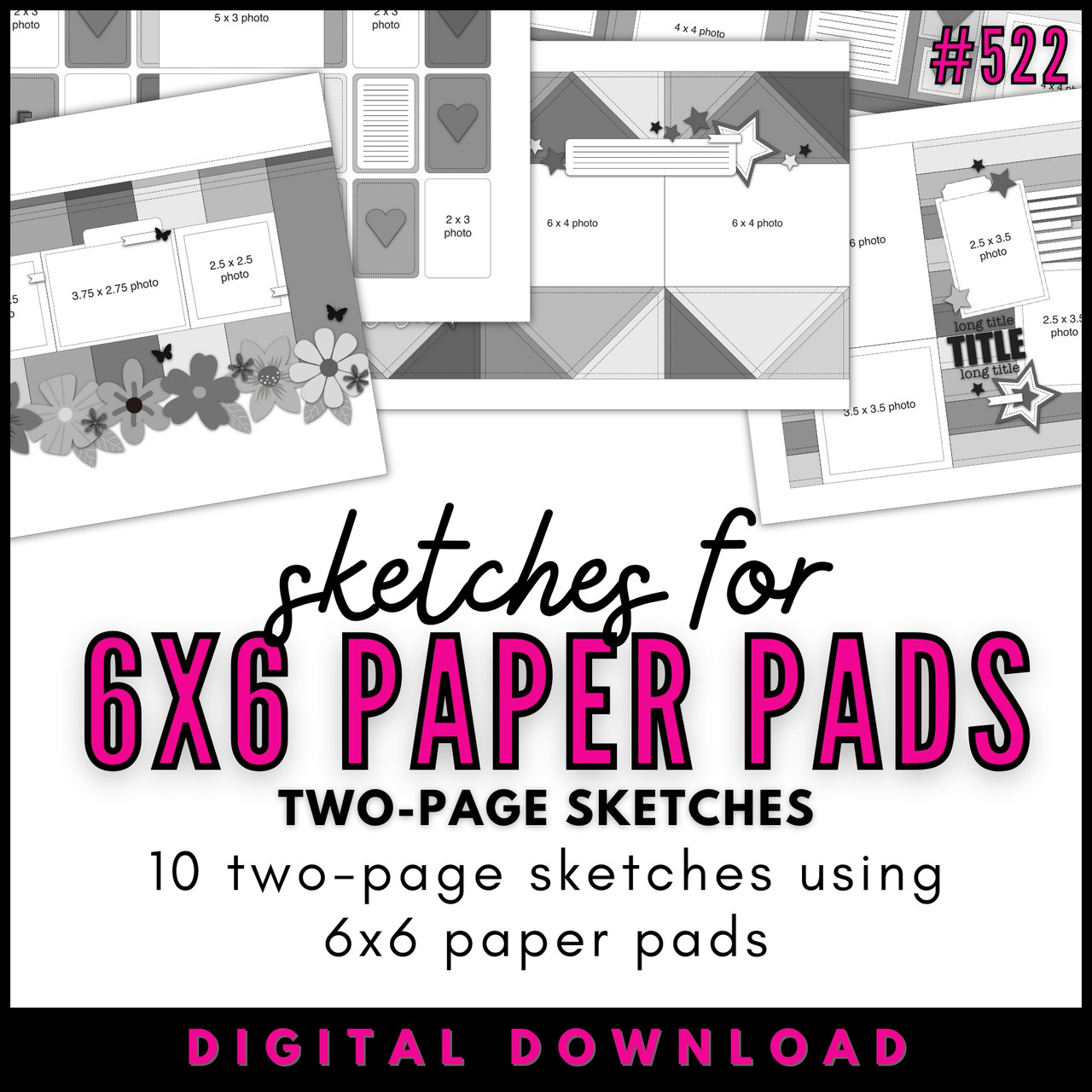 DIGITAL DOWNLOAD: Allison Davis Sketches #522 - Scrapbook Generation