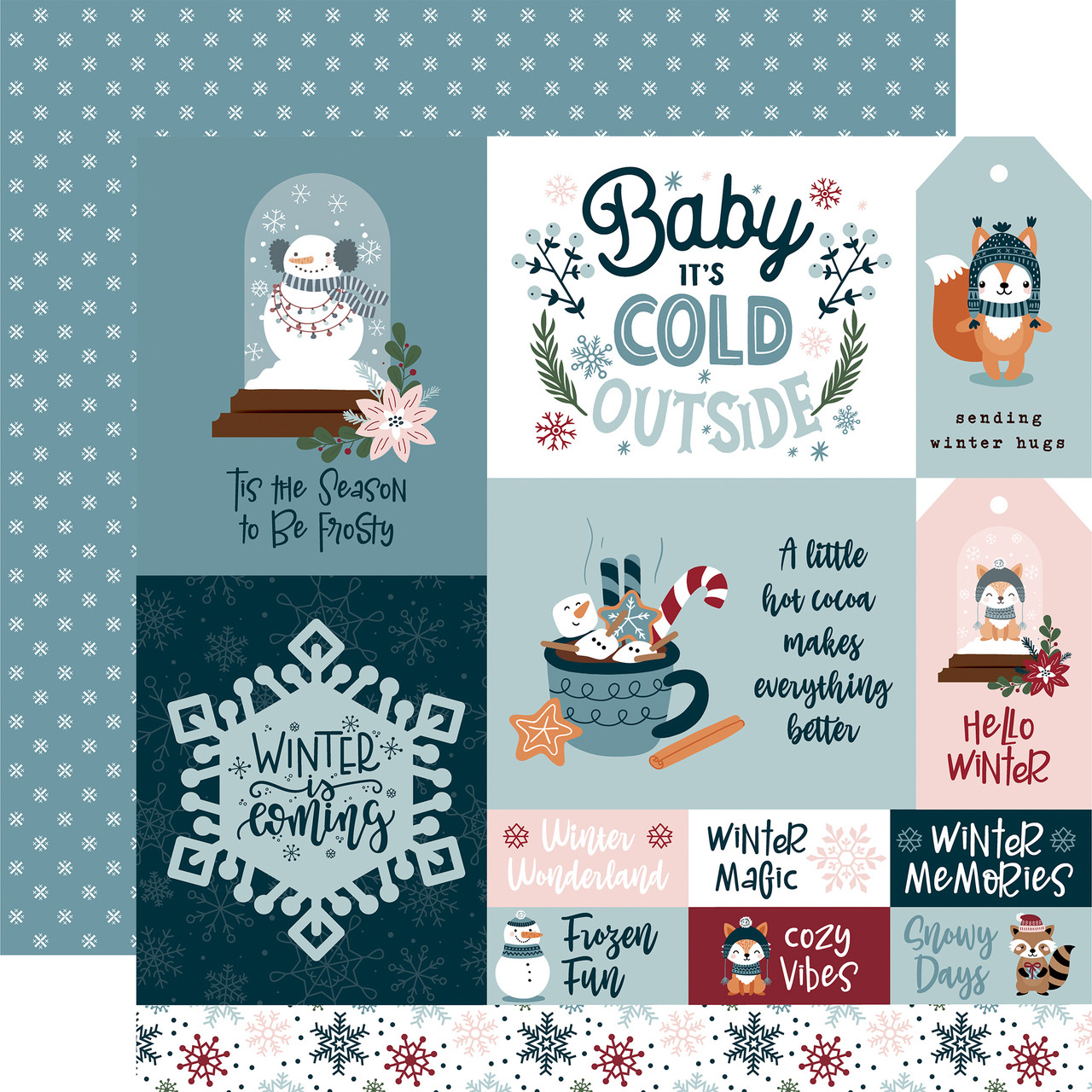 ECHO PARK Winter Fun 12x12 Paper: Multi Journaling Cards - Scrapbook ...
