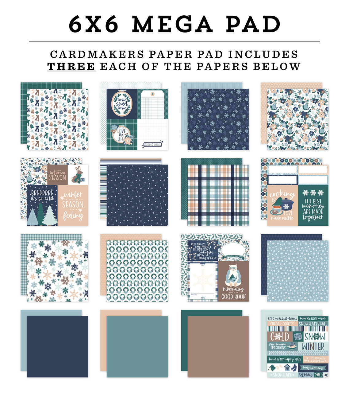 ECHO PARK Snow Day Cardmakers 6x6 Mega Pad - Scrapbook Generation
