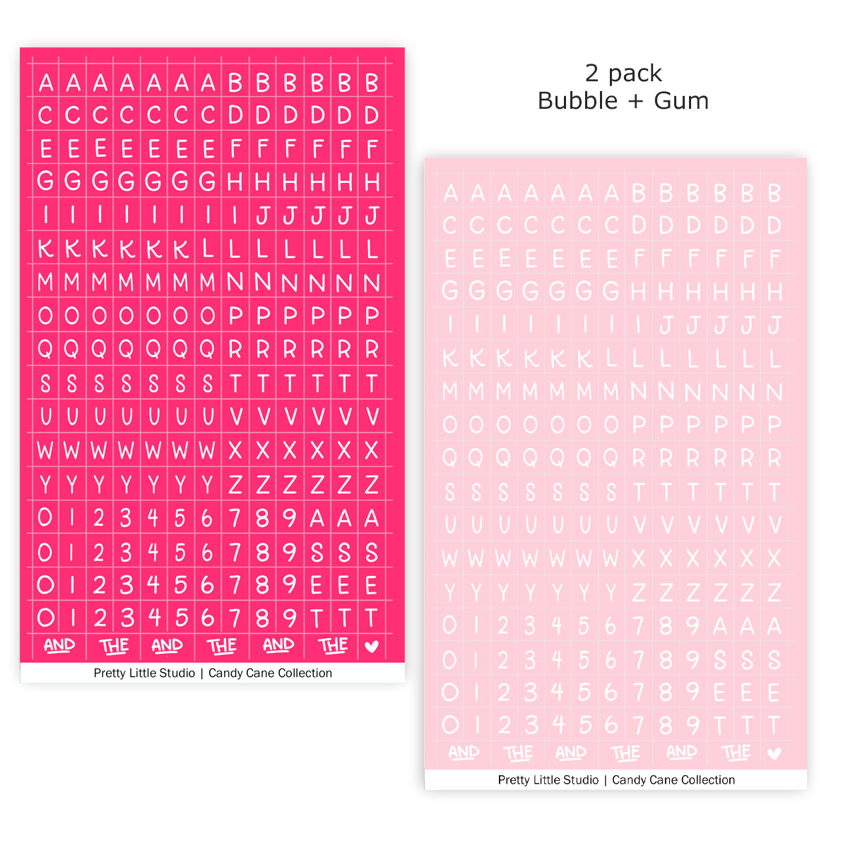 PRETTY LITTLE STUDIO Candy Cane Stickers | Mini ABC - Bubble + Gum (2 ...