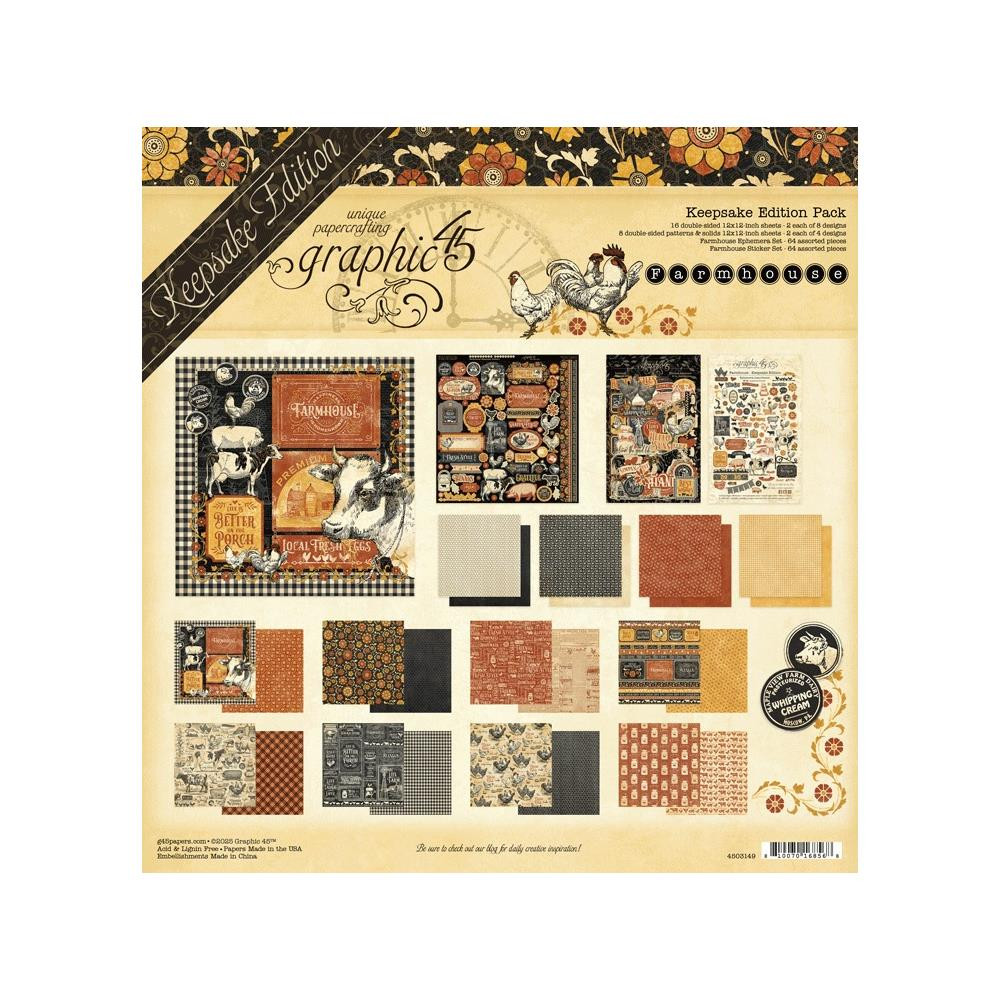 Graphic 45 Keepsake Edition Pack Farmhouse Scrapbook Generation