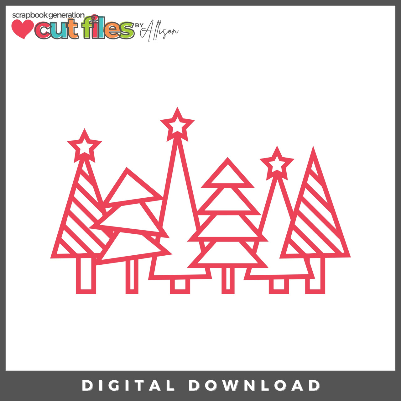 DIGITAL DOWNLOAD: Cut Files by Allison - Christmas Trees - Scrapbook ...