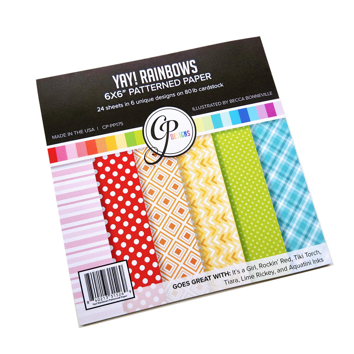 CATHERINE POOLER DESIGNS 6x6 Paper Pad: Yay! Rainbows - Scrapbook ...