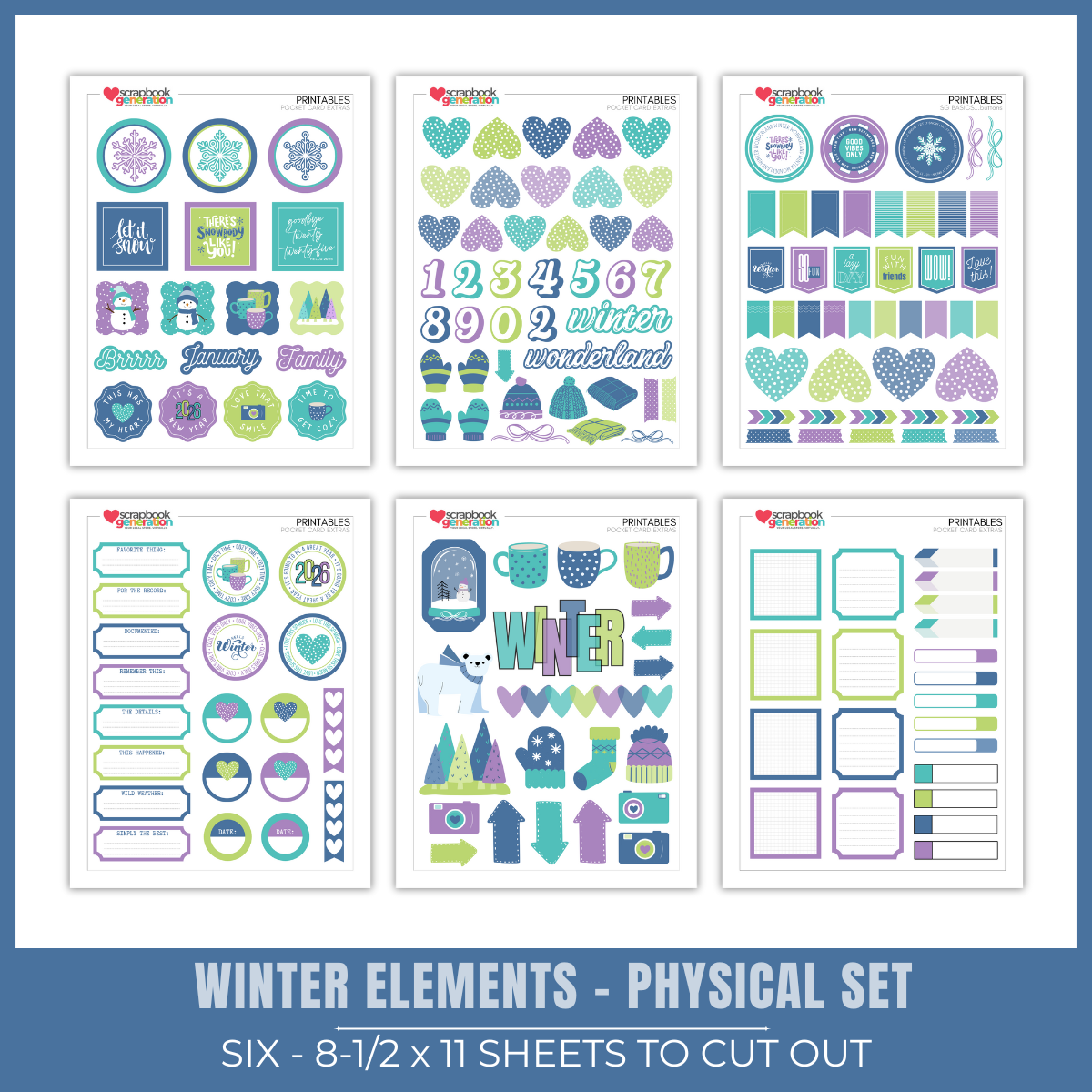 SCRAPBOOK GENERATION Printed Papers | Winter Elements - Scrapbook ...