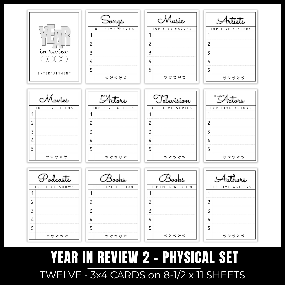 SCRAPBOOK GENERATION Printed Papers | Year in Review 2 - Entertainment ...