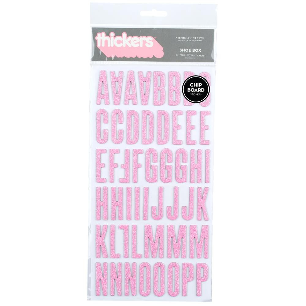 AMERICAN CRAFTS Alphabet Thickers: Shoebox - Pink - Scrapbook Generation
