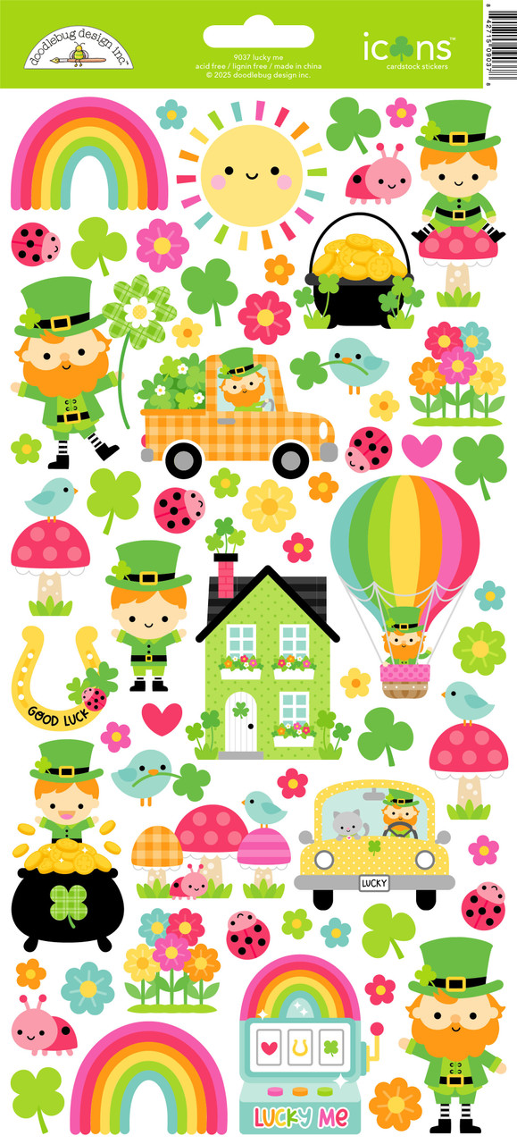 DOODLEBUG DESIGNS Lucky Me Icons Sticker - Scrapbook Generation