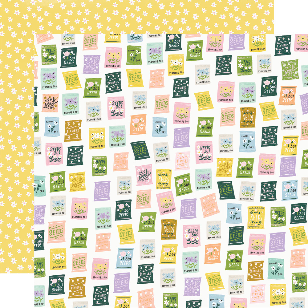 SIMPLE STORIES Bunnies and Blooms 12x12 Paper: Scattering Seeds ...