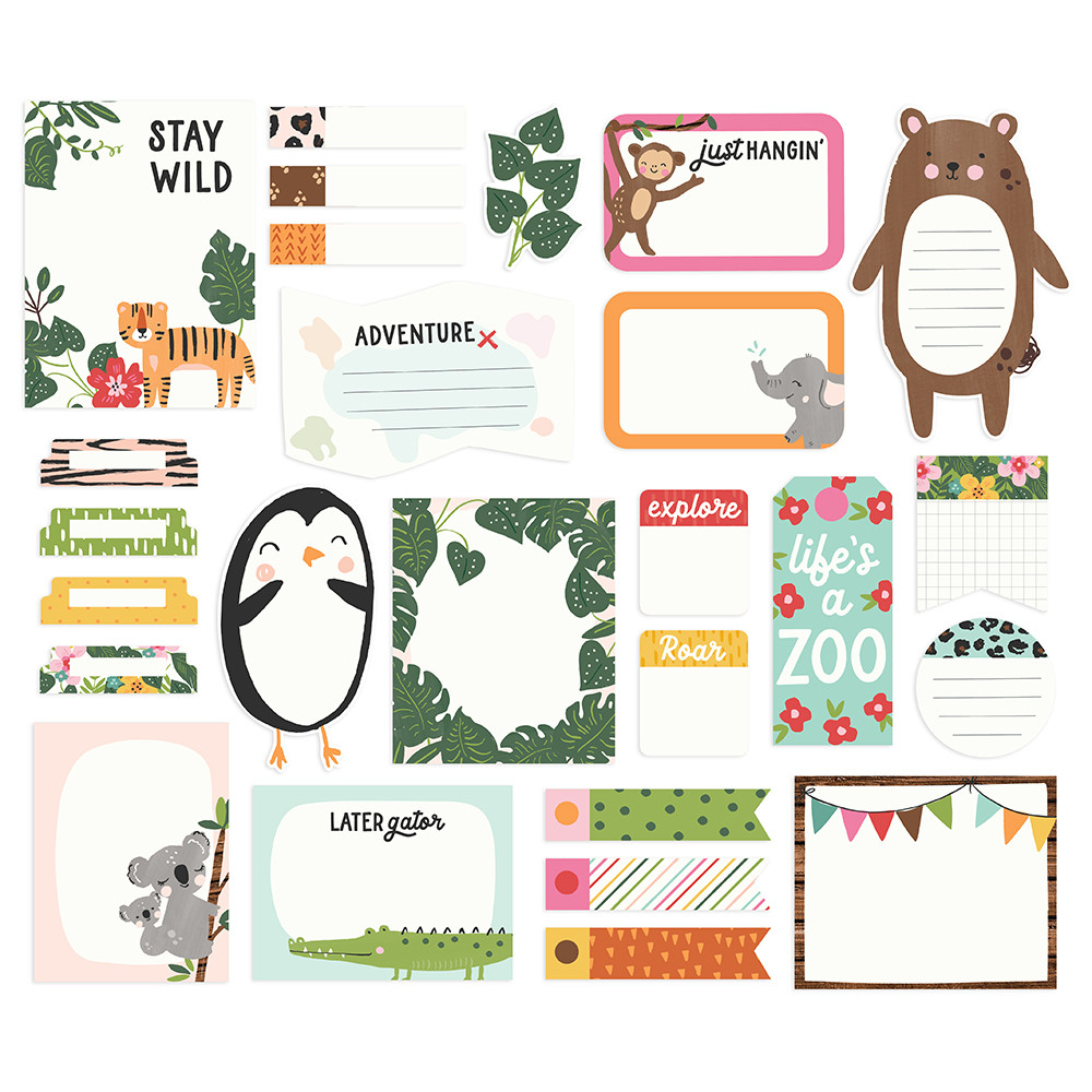 SIMPLE STORIES Into the Wild Journal Bits & Pieces - Scrapbook Generation