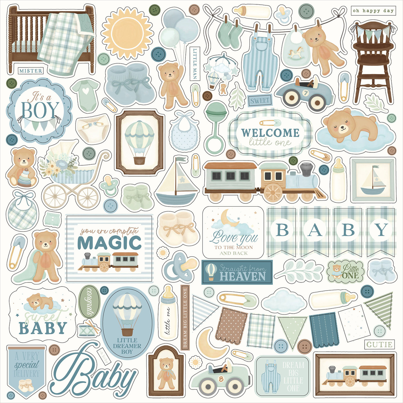 CARTA BELLA Little Lullabies BABY BOY Element Sticker - Scrapbook ...