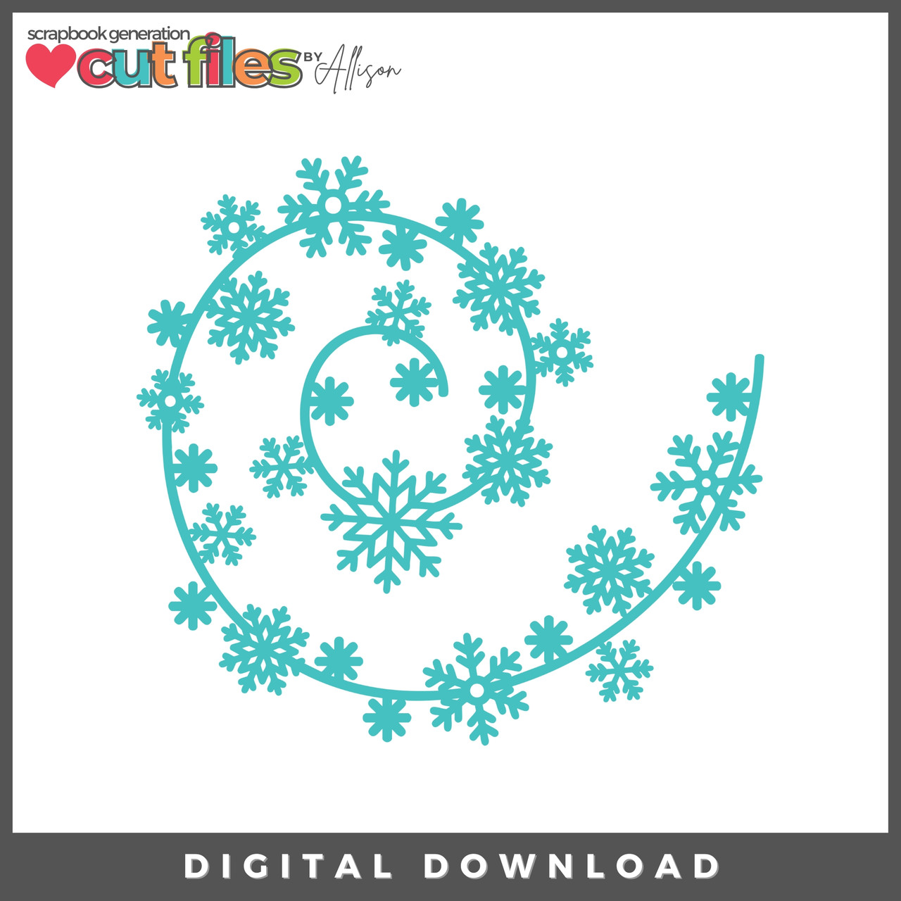 DIGITAL DOWNLOAD: Cut Files by Allison - Snowflake Swirl 1 - Scrapbook ...
