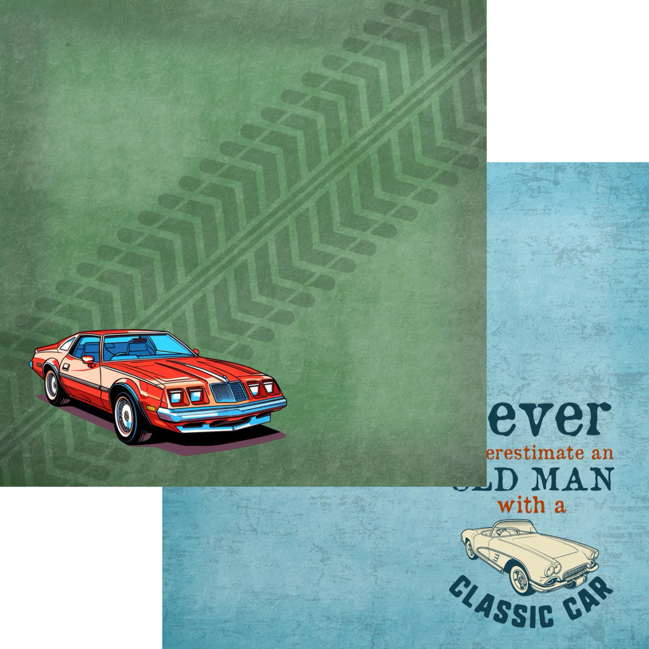 SSC DESIGNS Classic Cars 12x12 Paper: Old Men & Classic Cars ...