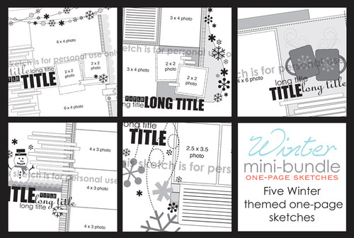 DIGITAL DOWNLOAD: MINI-BUNDLE Feb 2014 - Winter Theme #1 - Scrapbook ...