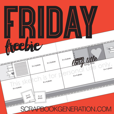 SG Friday Freebies: 2016 September - Layout Sketch - Scrapbook Generation