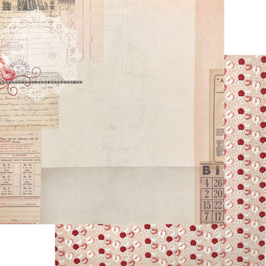 MY MIND'S EYE Lost & Found 12x12 Paper: "Ruby" Pink Lace - Scrapbook ...