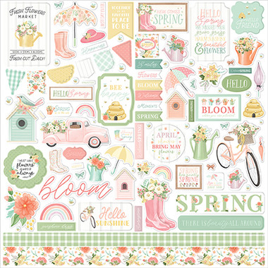 CARTA BELLA Here Comes Spring Element Sticker - Scrapbook Generation