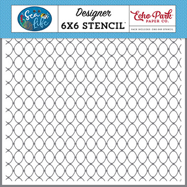 ECHO PARK Sea Life 6x6 Stencil: Fishnet - Scrapbook Generation