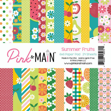 PINK & MAIN 6x6 Paper Pad: Summer Fruits - Scrapbook Generation