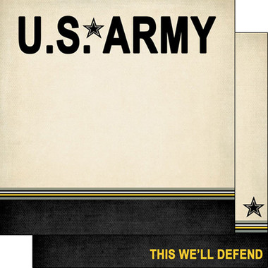 SCRAPBOOK CUSTOMS 12x12 Military Themed Paper: US Army Border Stripe ...