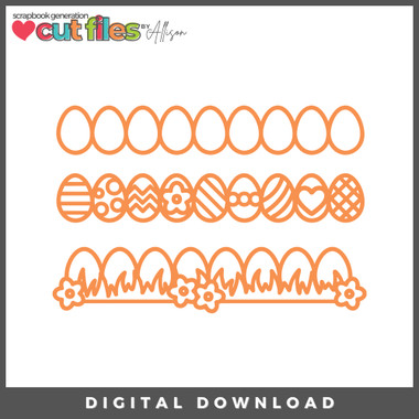 DIGITAL DOWNLOAD: Cut Files by Allison - Easter Egg Borders - Scrapbook ...