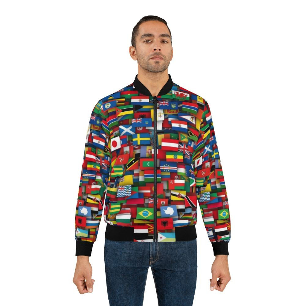 Flags of the World Bomber Jacket - nerdoutloudpod