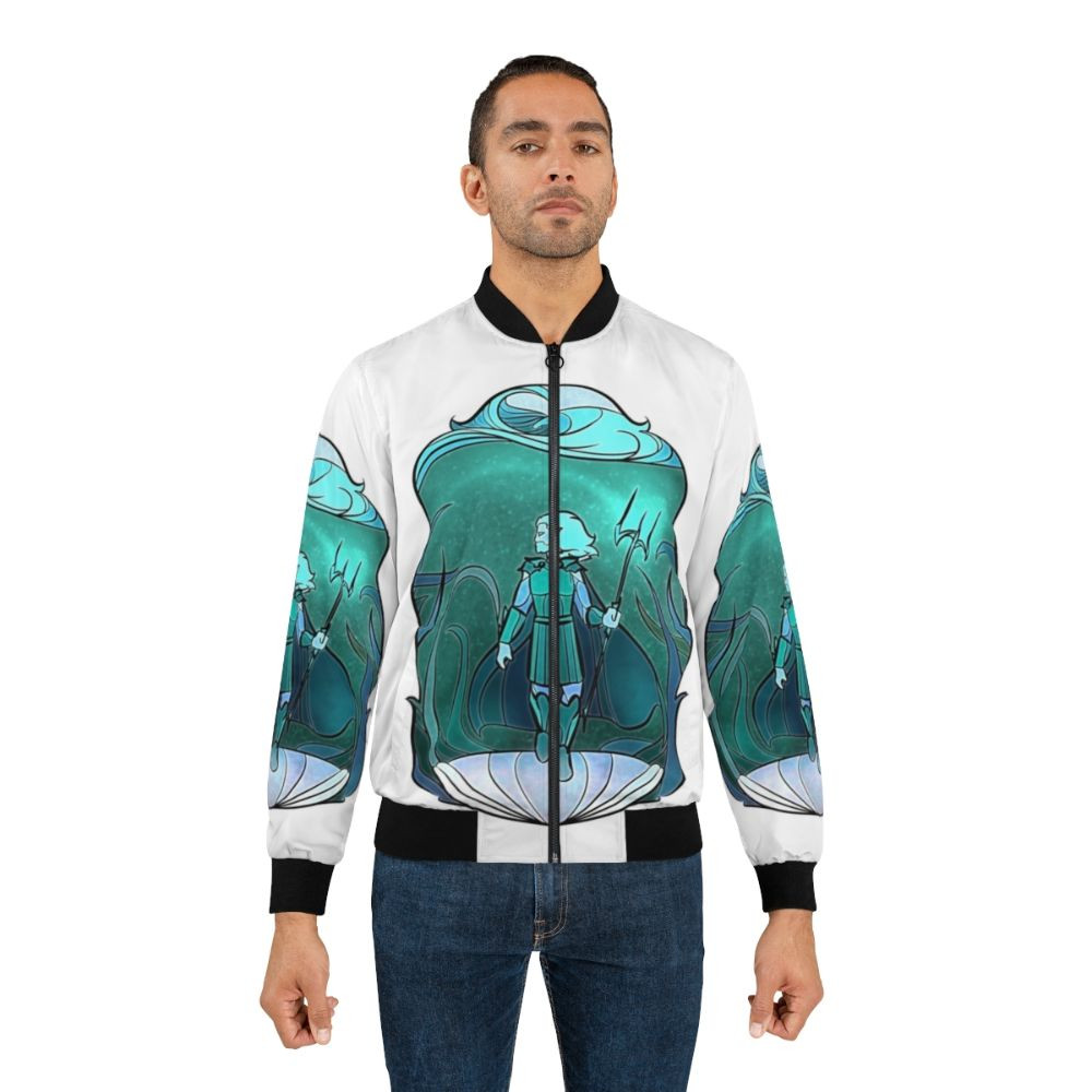 Poseidon Stained Glass Bomber Jacket - nerdoutloudpod