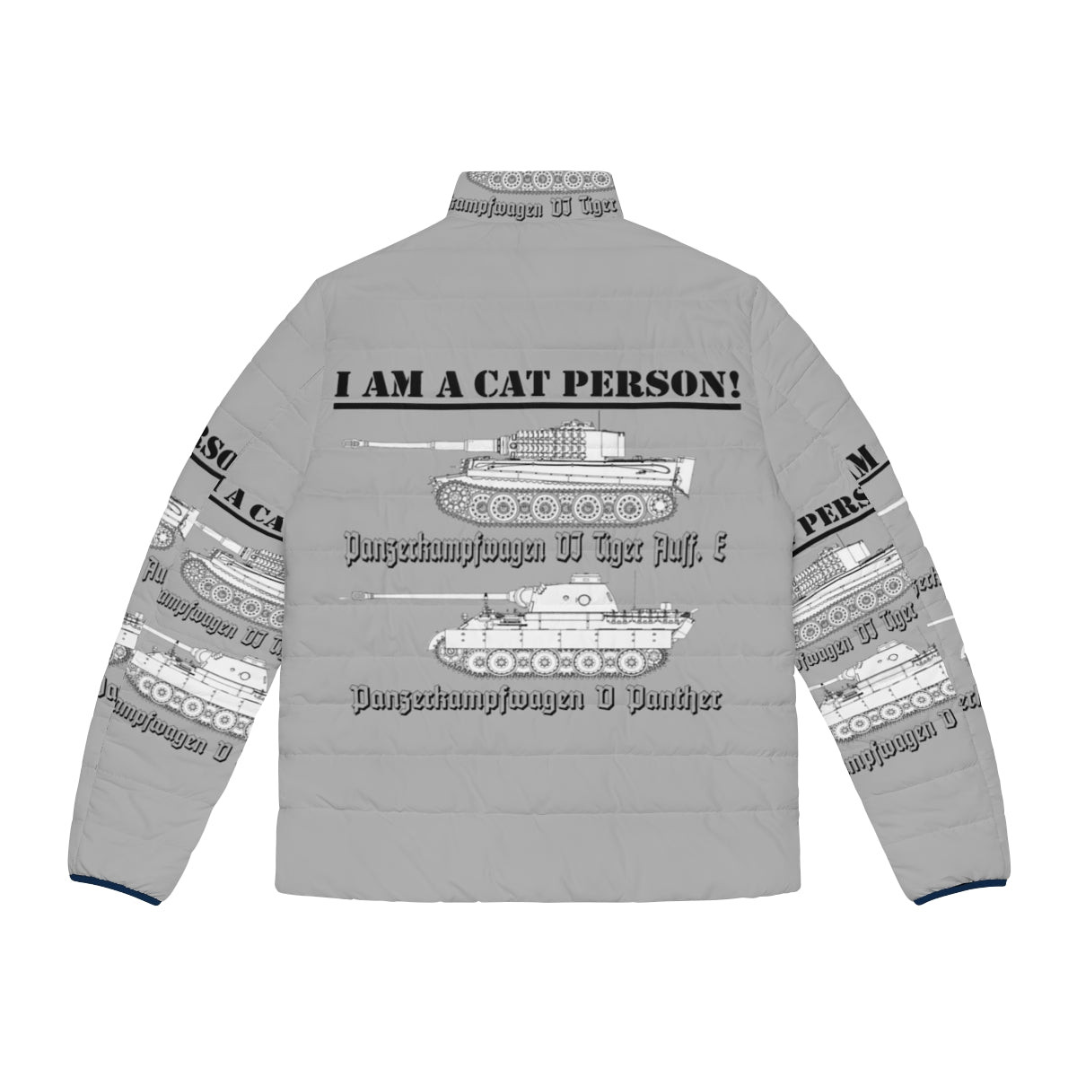 I Am A Cat Person Puffer Jacket - 1940s Military Inspired Design ...