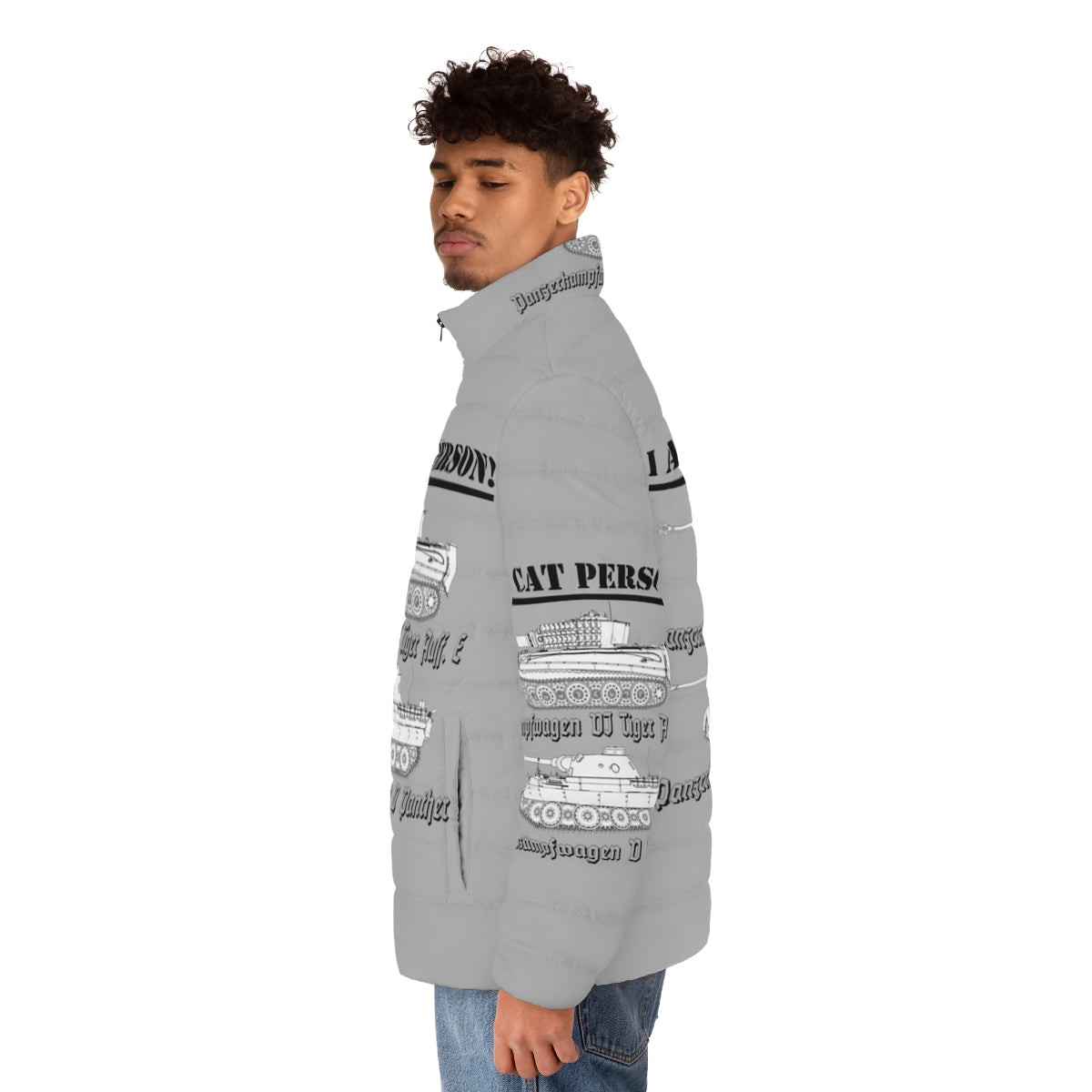 I Am A Cat Person Puffer Jacket - 1940s Military Inspired Design ...
