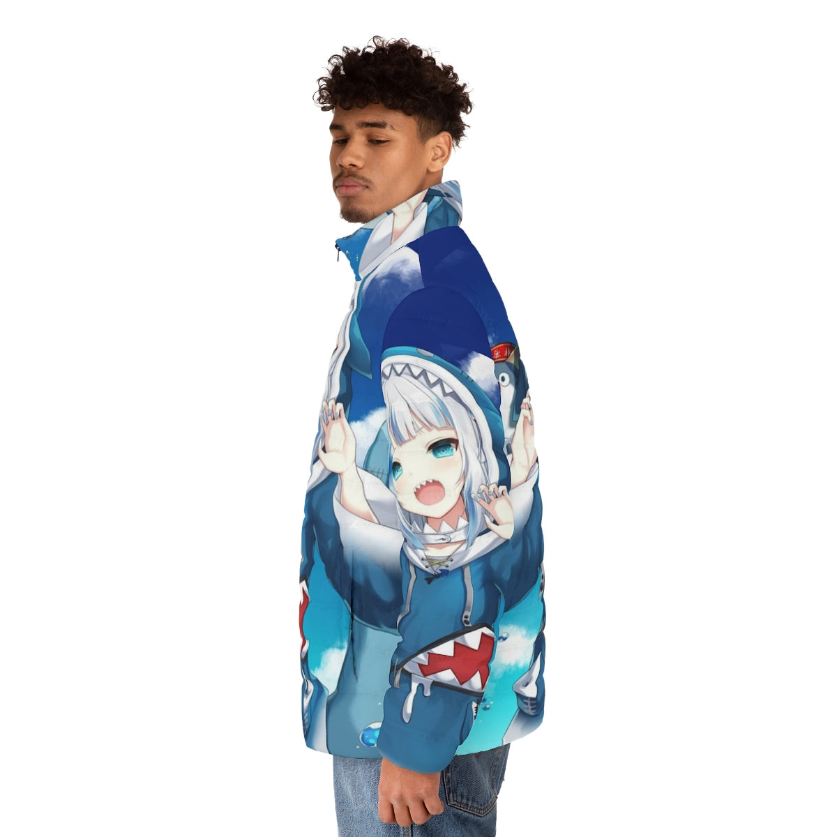 Gawr Gura Hololive Anime Puffer Jacket - Kawaii Chibi Design ...