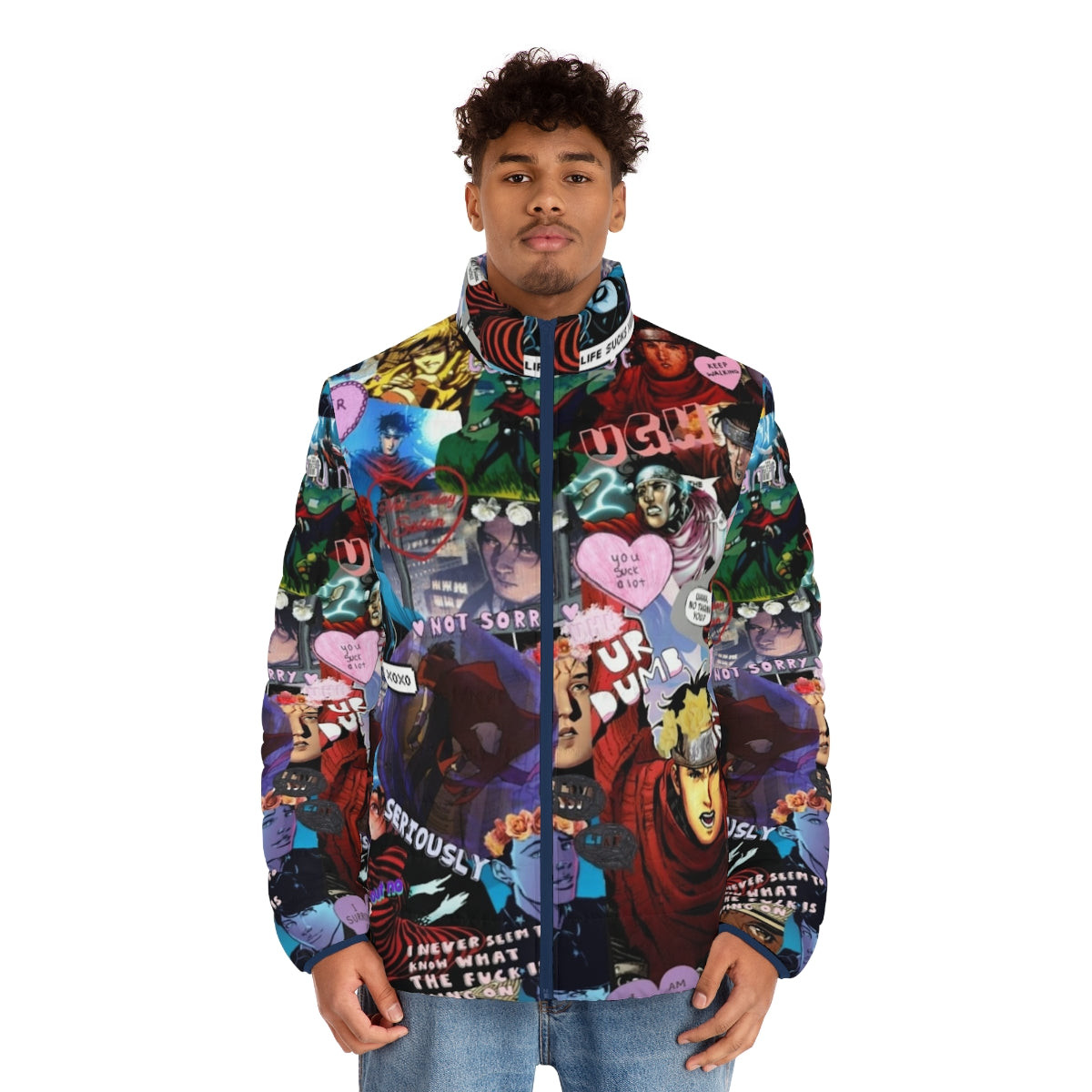 Marvel's Wiccan Puffer Jacket: Collage Design for Young Avengers Fans ...
