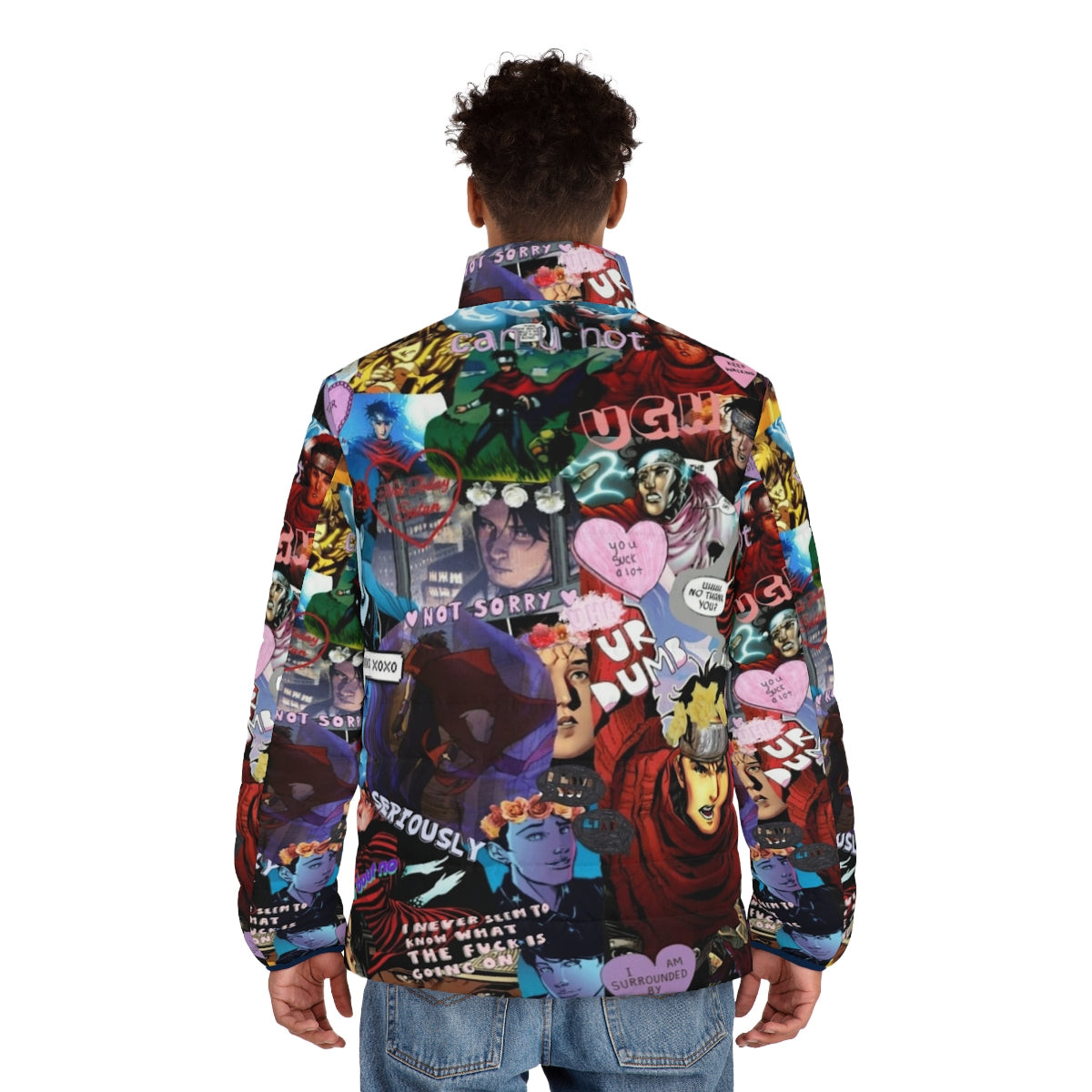 Marvel's Wiccan Puffer Jacket: Collage Design for Young Avengers Fans ...