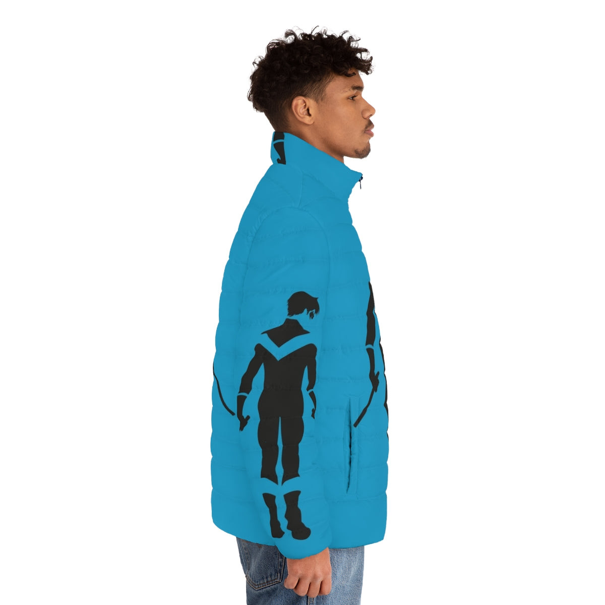 Nightwing Minimalist Puffer Jacket - DC Comics Inspired - nerdoutloudpod