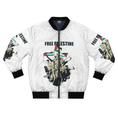 Free Palestine Bomber Jacket - Support Palestinian Lives - nerdoutloudpod