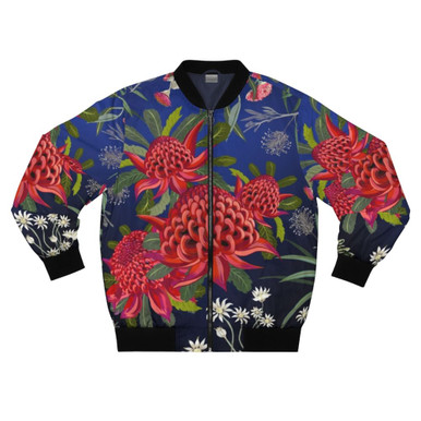 Australian Native Flowers Waratah Bomber Jacket - nerdoutloudpod