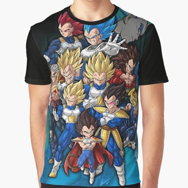 Prince Vegeta Evolution Anime Graphic T-Shirt - nerdoutloudpod