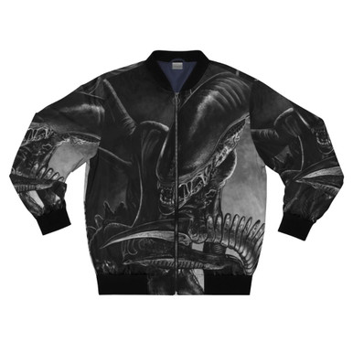 Handdrawn Xenomorph Alien Bomber Jacket - nerdoutloudpod