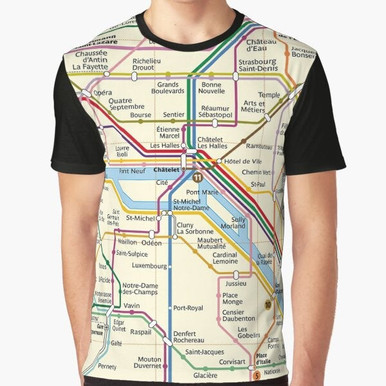 Paris Metro Map Graphic T-Shirt | Unique and Stylish Fashion ...