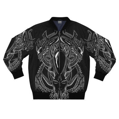 Xenomorph Alien HR Giger Retro Grappler Bomber Jacket - nerdoutloudpod