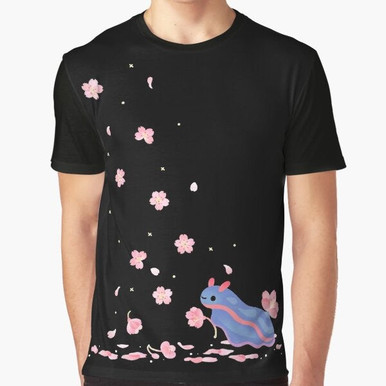 Cherry Blossom Sea Slug Graphic T-Shirt - nerdoutloudpod