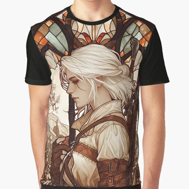 The Witcher Ciri Stained Glass Graphic T-Shirt - nerdoutloudpod