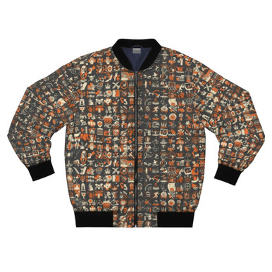 Team Fortress 2 Bomber Jacket with Achievement Pattern - nerdoutloudpod