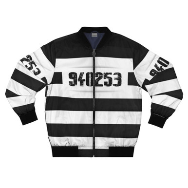 Prison Stripes Bomber Jacket - Funny Halloween Costume - nerdoutloudpod