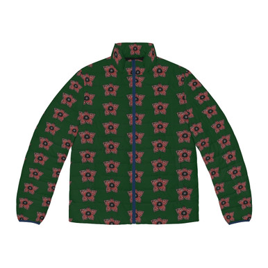 Stranger Things Demogorgon Pattern Puffer Jacket - Officially Licensed ...