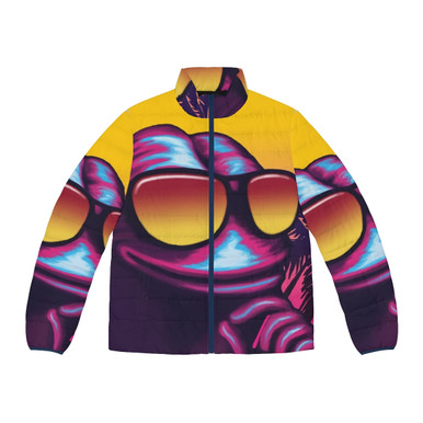 Rare Retro Pepe The Frog Outrun Puffer Jacket - nerdoutloudpod