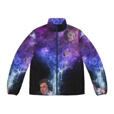 Elon Musk Smoking Weed Puffer Jacket - Funny SpaceX & Tesla Merchandise ...